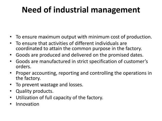 L 01- industrial management | PPTX | Mechanical and Industrial ...