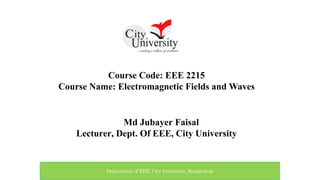 Electromagntic fields and waves Lecture 1 | PDF