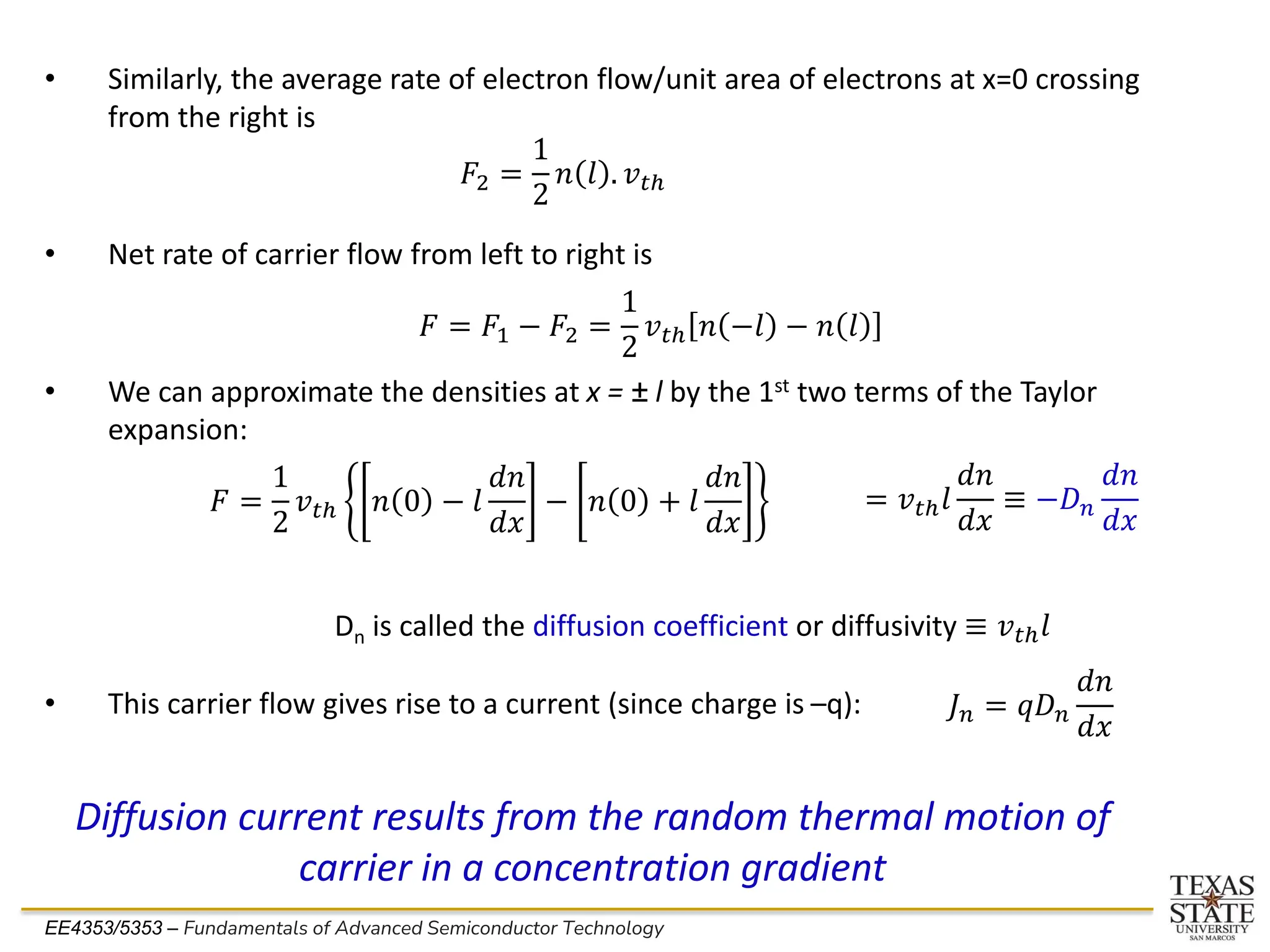 The Carrier Diffusion of a Semiconductor | PDF