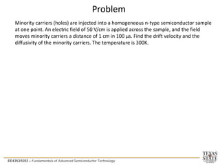 The Carrier Diffusion of a Semiconductor | PDF
