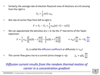 The Carrier Diffusion of a Semiconductor | PDF