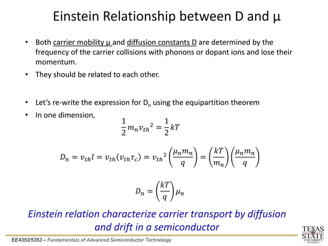 The Carrier Diffusion of a Semiconductor | PDF