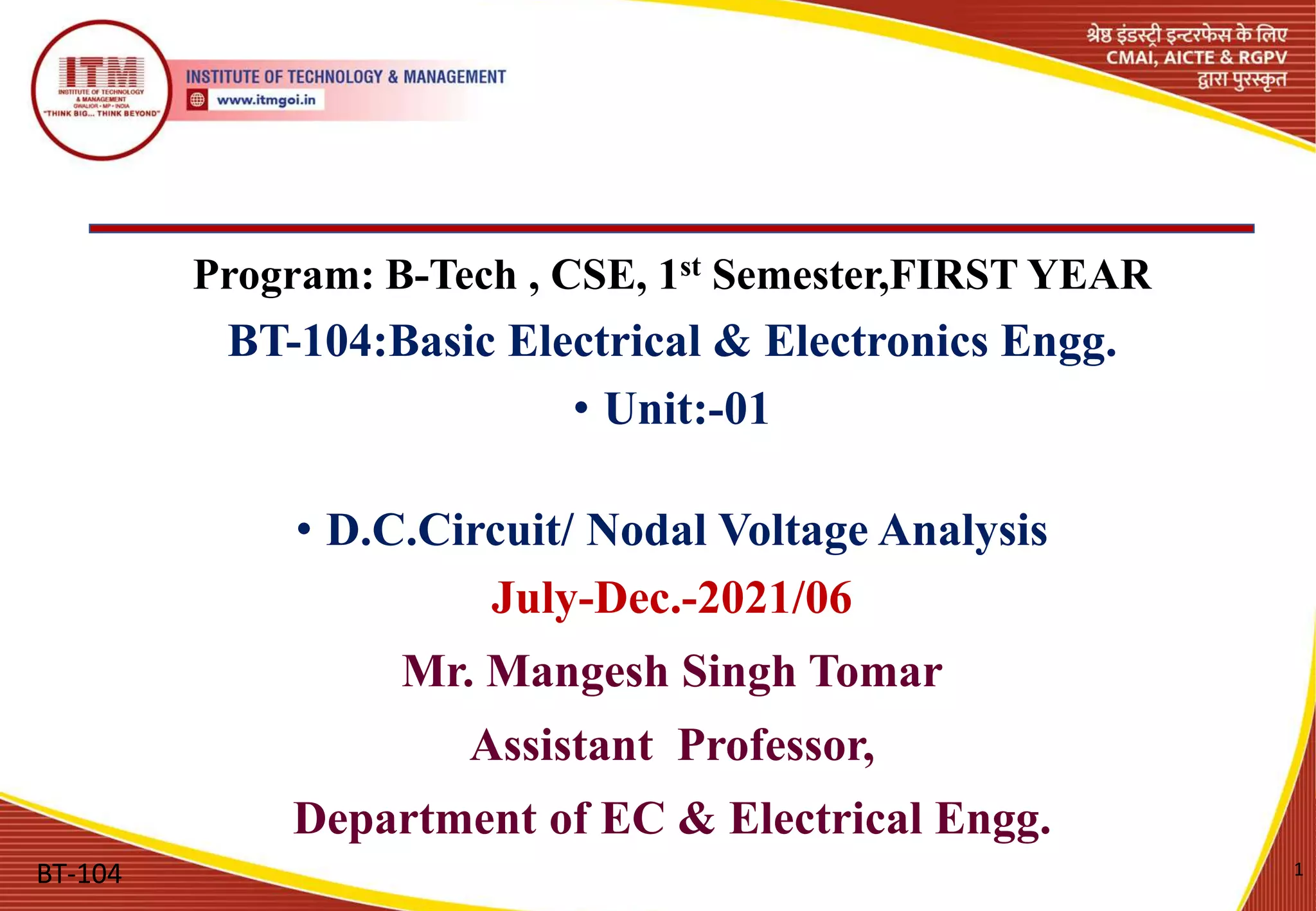 L-06-unit-1- Nodal Voltage Analysis.pptx