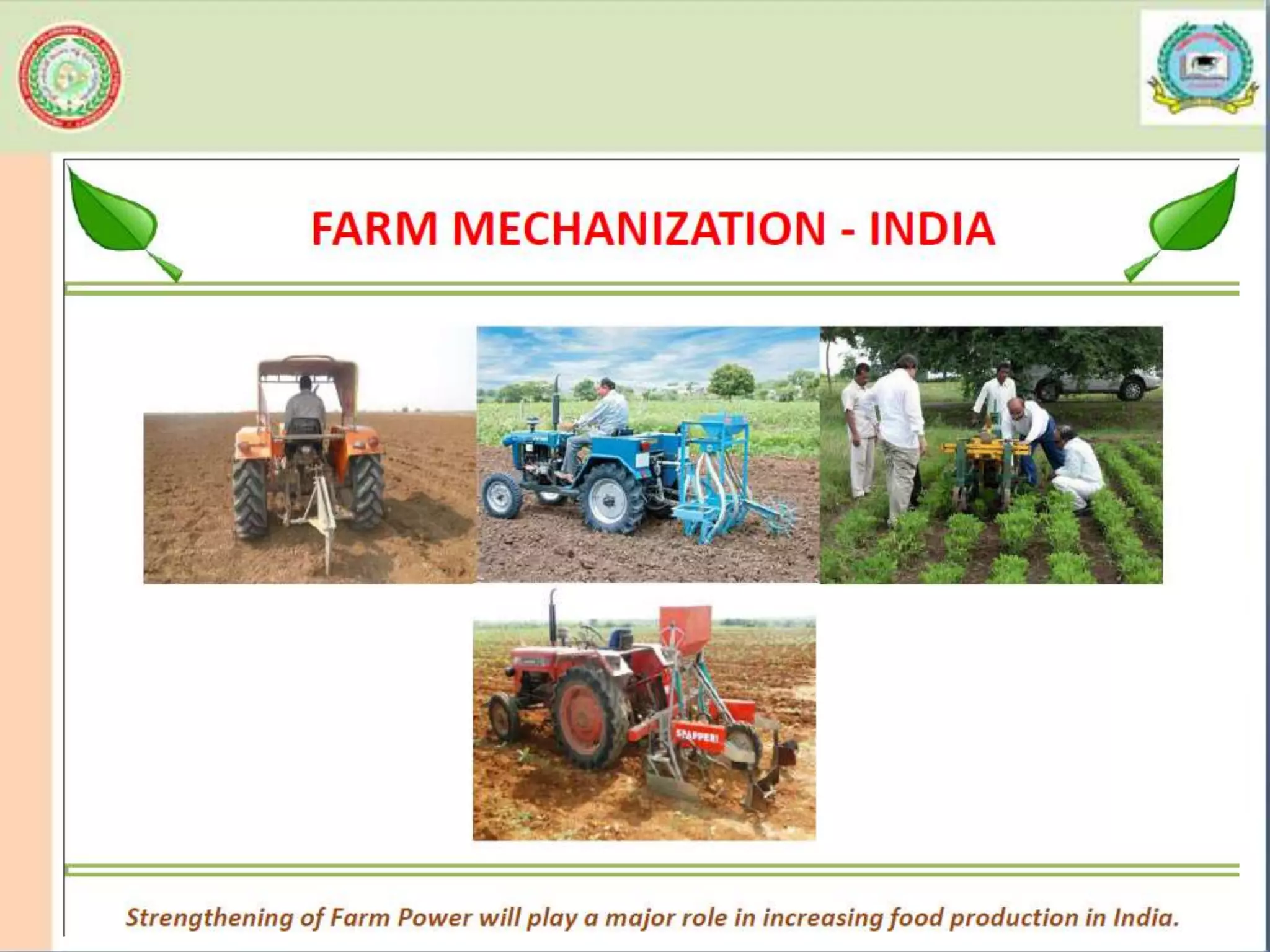 Farm Mechanization in India | PPTX
