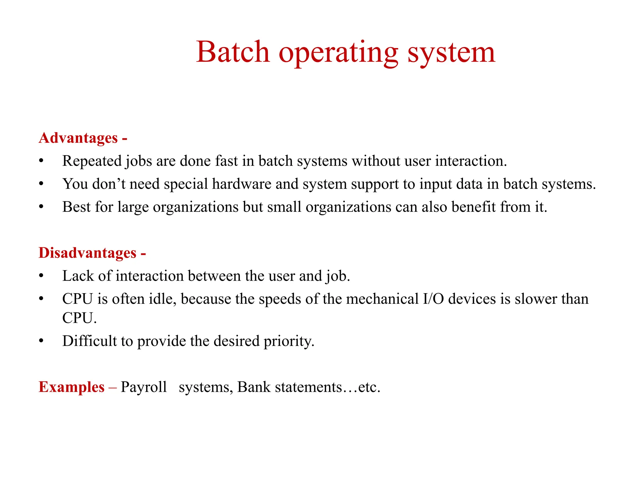 Types of operating system................. | PPT