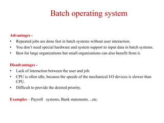 Types of operating system................. | PPT