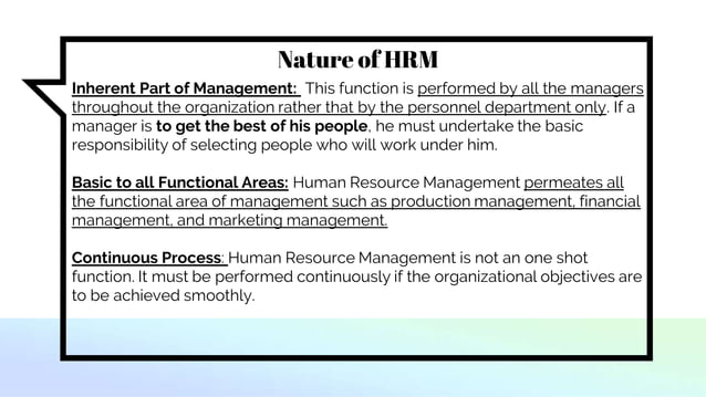 Introduction of HRM chapter -1 (Based on BD university) | PPT