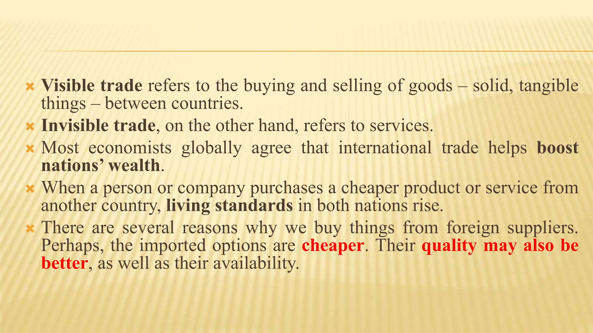 International Trade Introduction Lecture 1 Ppt