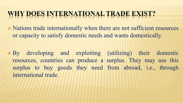 international trade introduction - lecture 1 | PPTX | Commodities | Economy