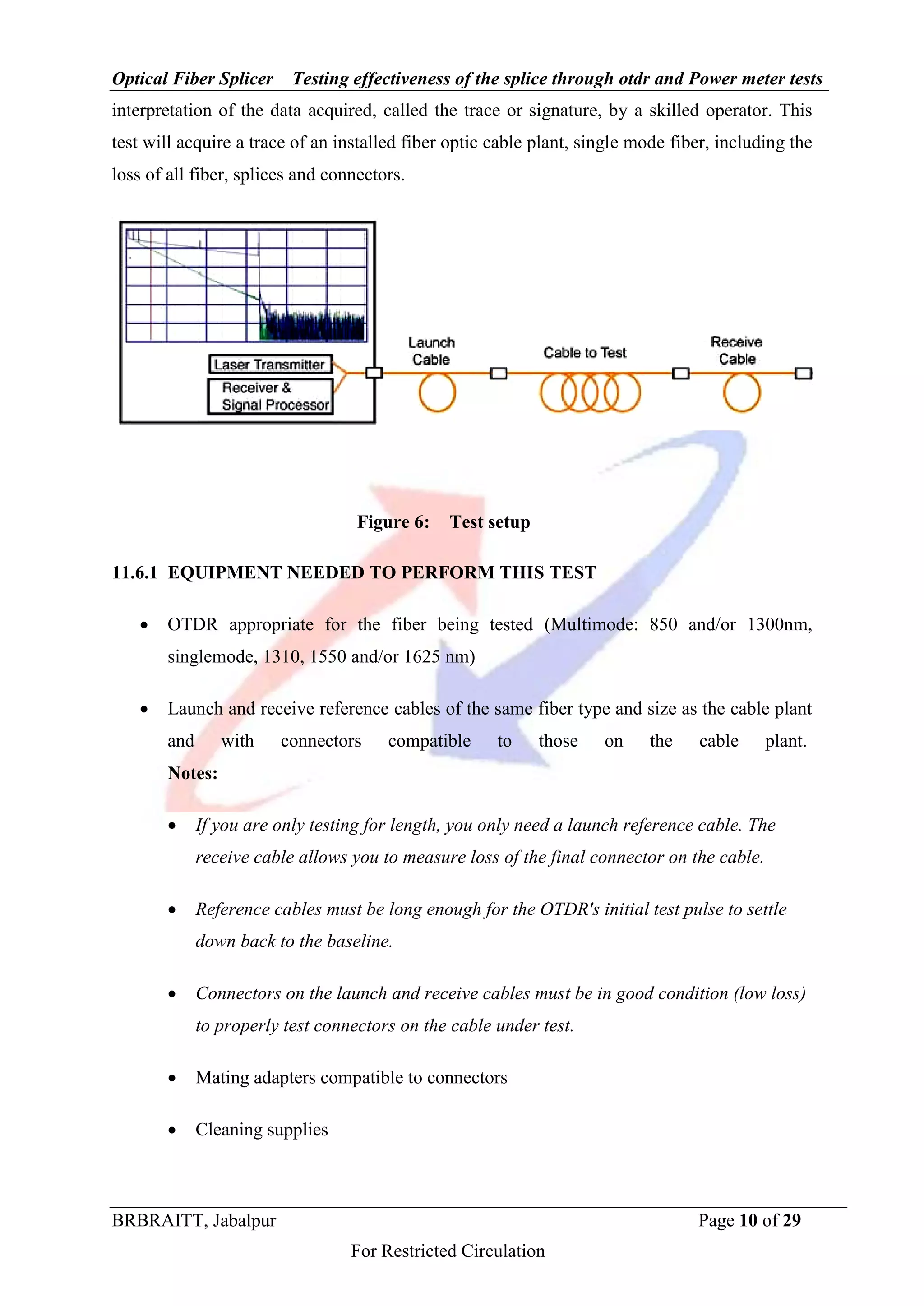 Testing effectiveness of the splice through otdr and power meter tests ...