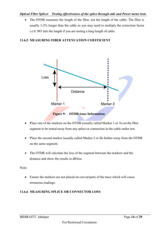 Testing effectiveness of the splice through otdr and power meter tests ...