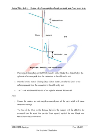 Testing effectiveness of the splice through otdr and power meter tests ...