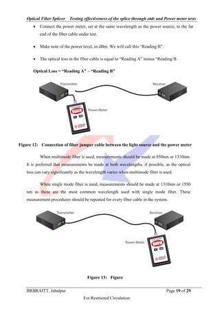 Testing effectiveness of the splice through otdr and power meter tests ...