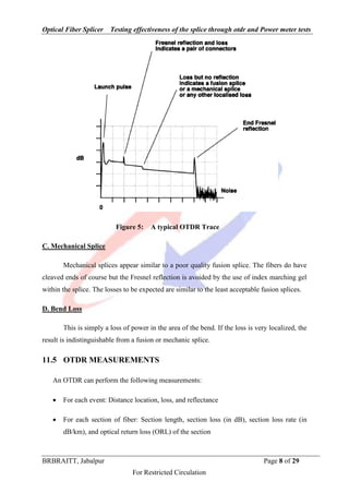 Testing effectiveness of the splice through otdr and power meter tests ...