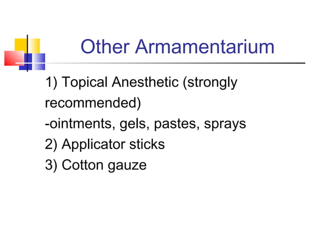 Local Anesthesia: Armanterium | PPT