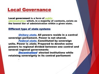 Local Governance Systems around the Globe | PPTX