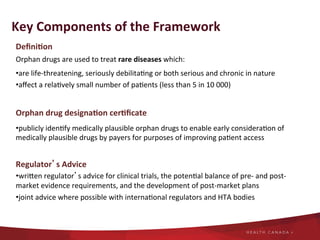 Canada’s Orphan Drug Regulatory Framework: What Health Canada is doing ...