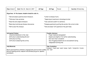 Listening: Dinosaurs, Dinosaur Q and A, Use of Simple Past, Use of ...
