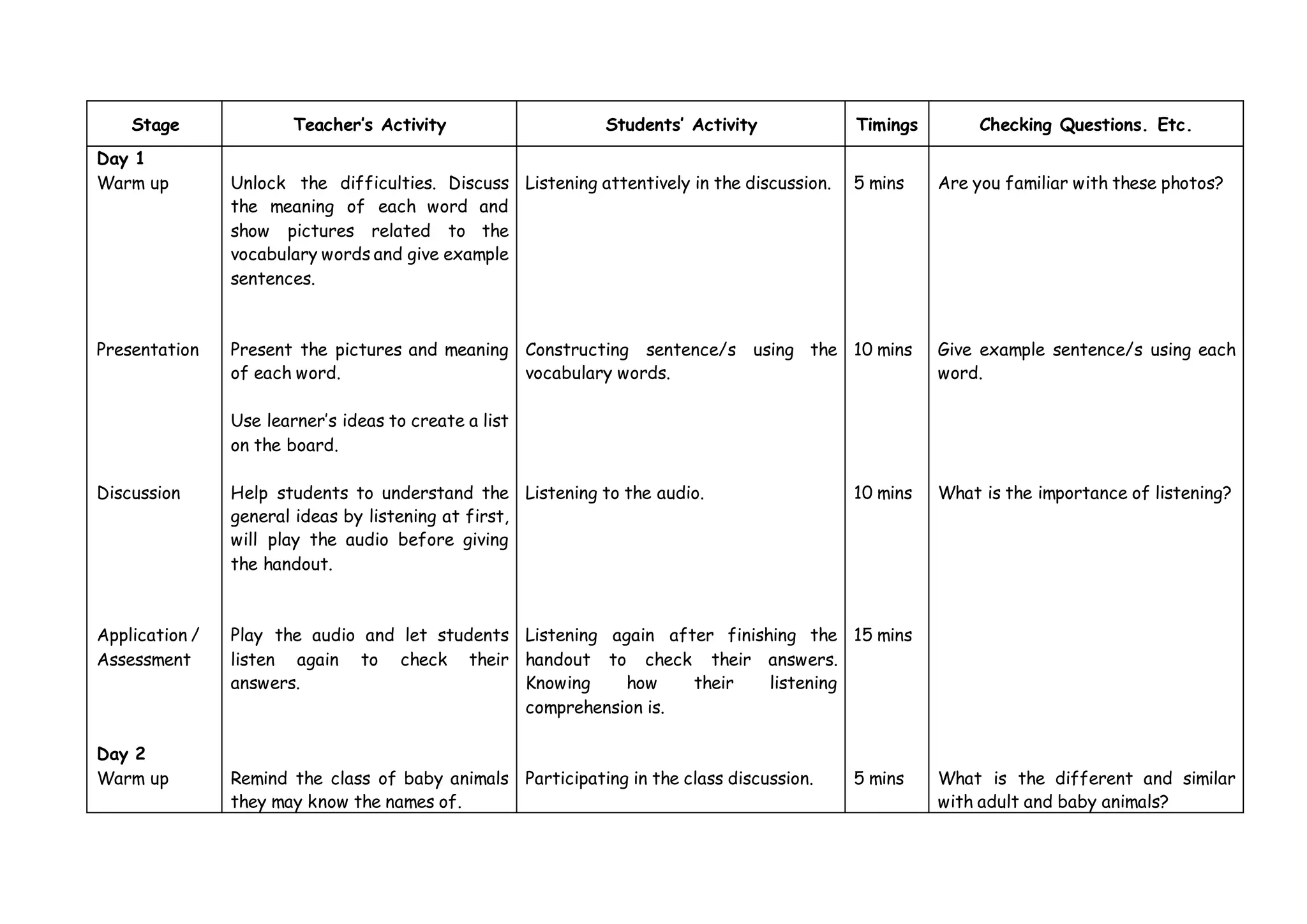 Reading: Baby Dinosaurs, Writing and Listening Activity | DOCX