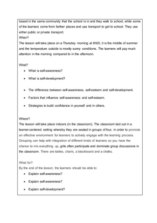 L.o grade 10 development of the self in society. | DOCX