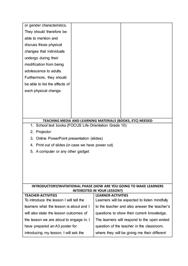 L.o grade 10 lesson plan | DOCX