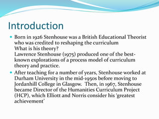 L.stanhouse reflective practioner | PPTX