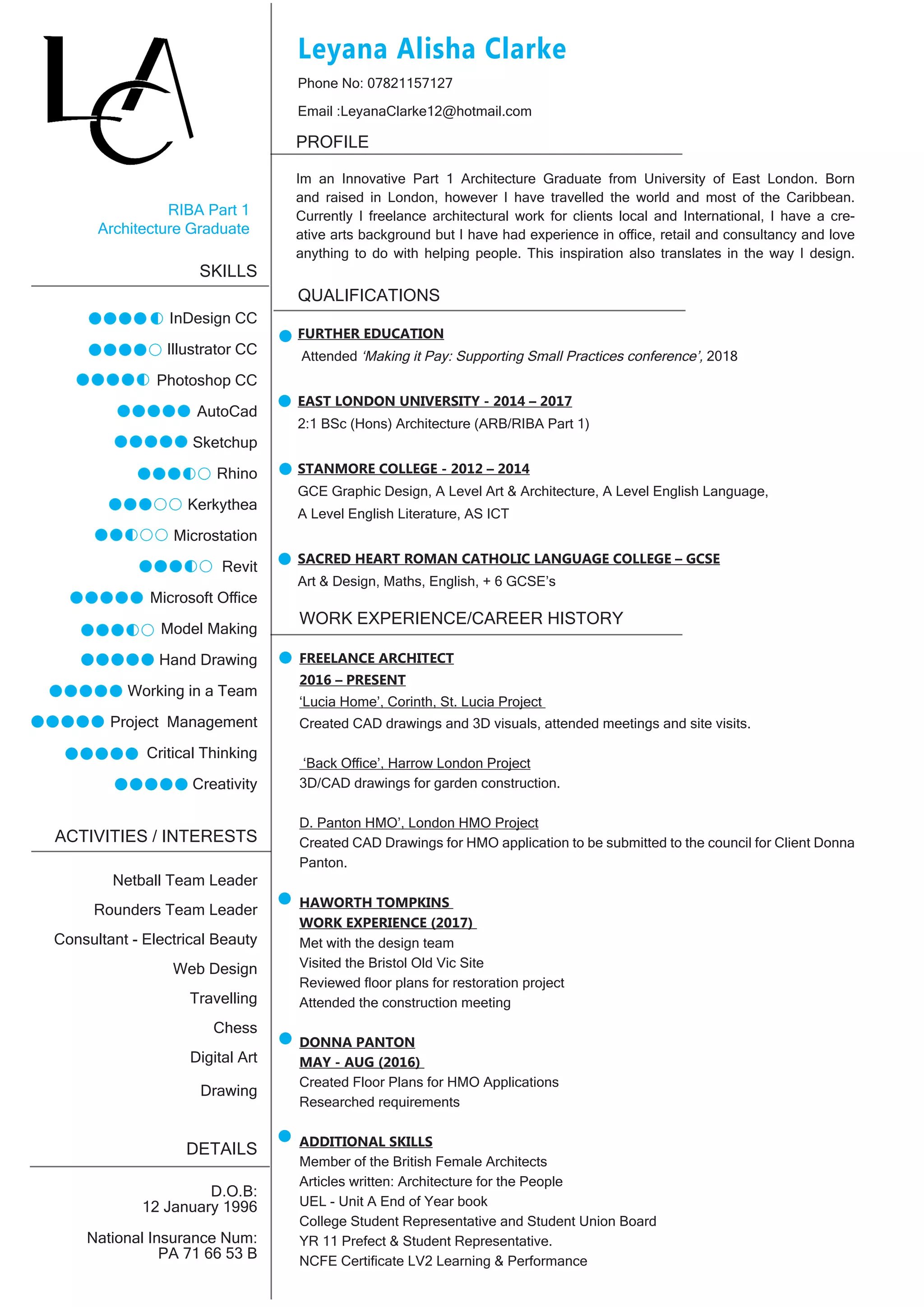 Leyana Clarke CV( 2019) | PDF