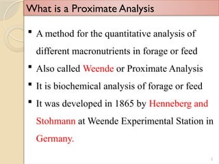 L-1 Proximate Analysis of forage or feed | PPTX