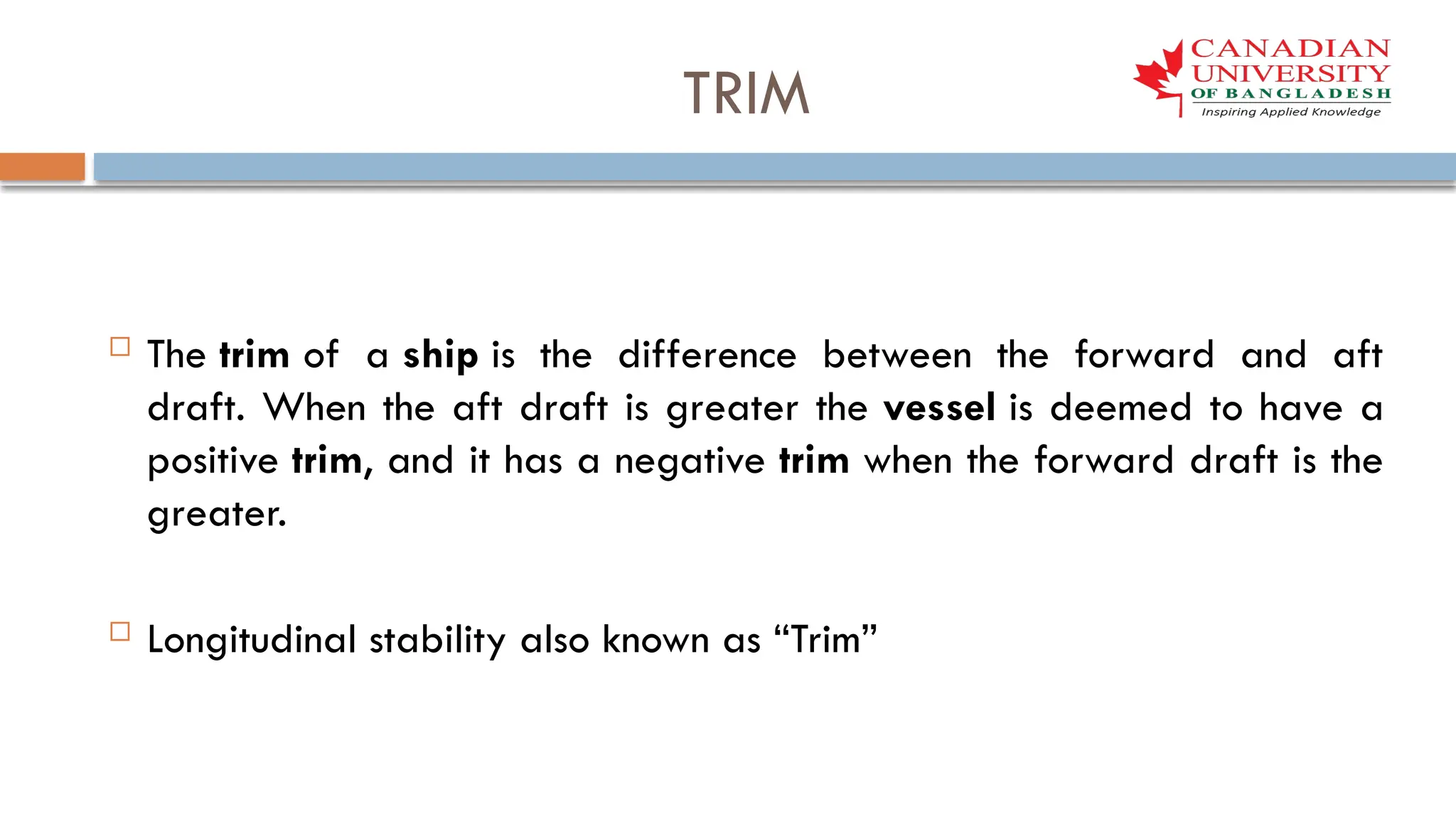 Introduction to Trim of ship and its variation .pptx
