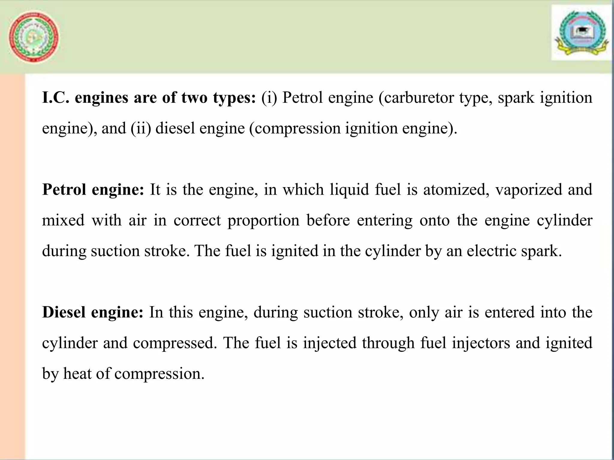 classification of Internal combustion engines | PPTX