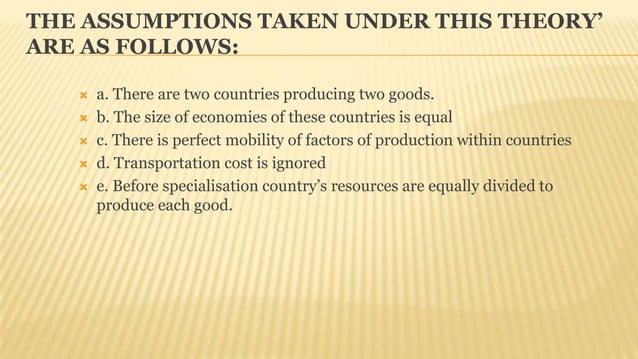 International economics – 2 classical theories of IT | PPT