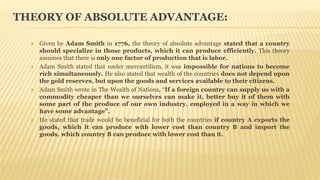 International economics – 2 classical theories of IT | PPT