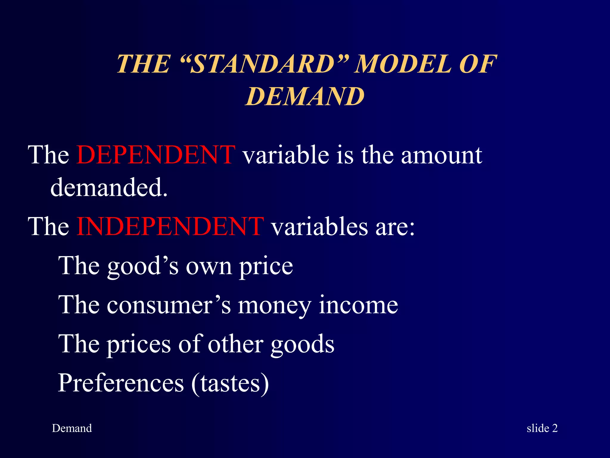 MODEL OF DEMAND | PPT