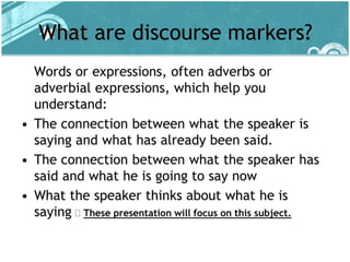 Level 14 discourse markers pdf grammar lesson | PDF