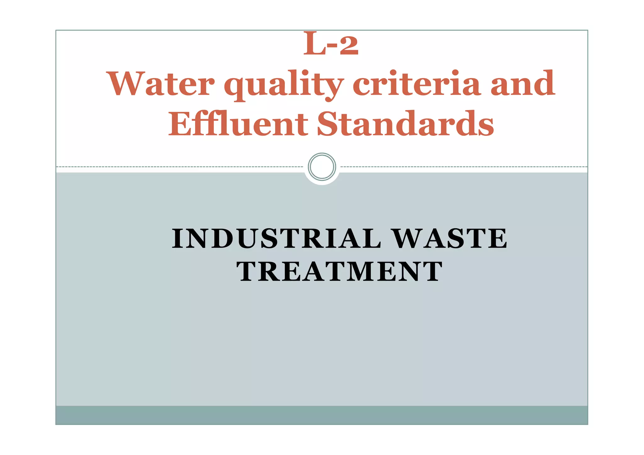 L 2 effluent standards and stream standards | PDF