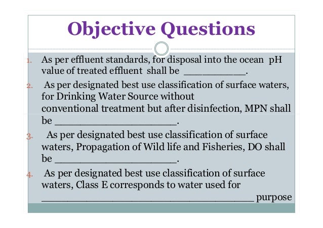 L 2 effluent standards and stream standards