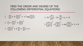 Order and Degree of Ordinary Differential Equations | PPTX