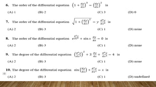 Order and Degree of Ordinary Differential Equations | PPTX