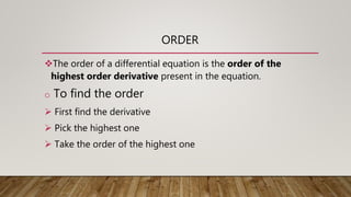 Order and Degree of Ordinary Differential Equations | PPTX