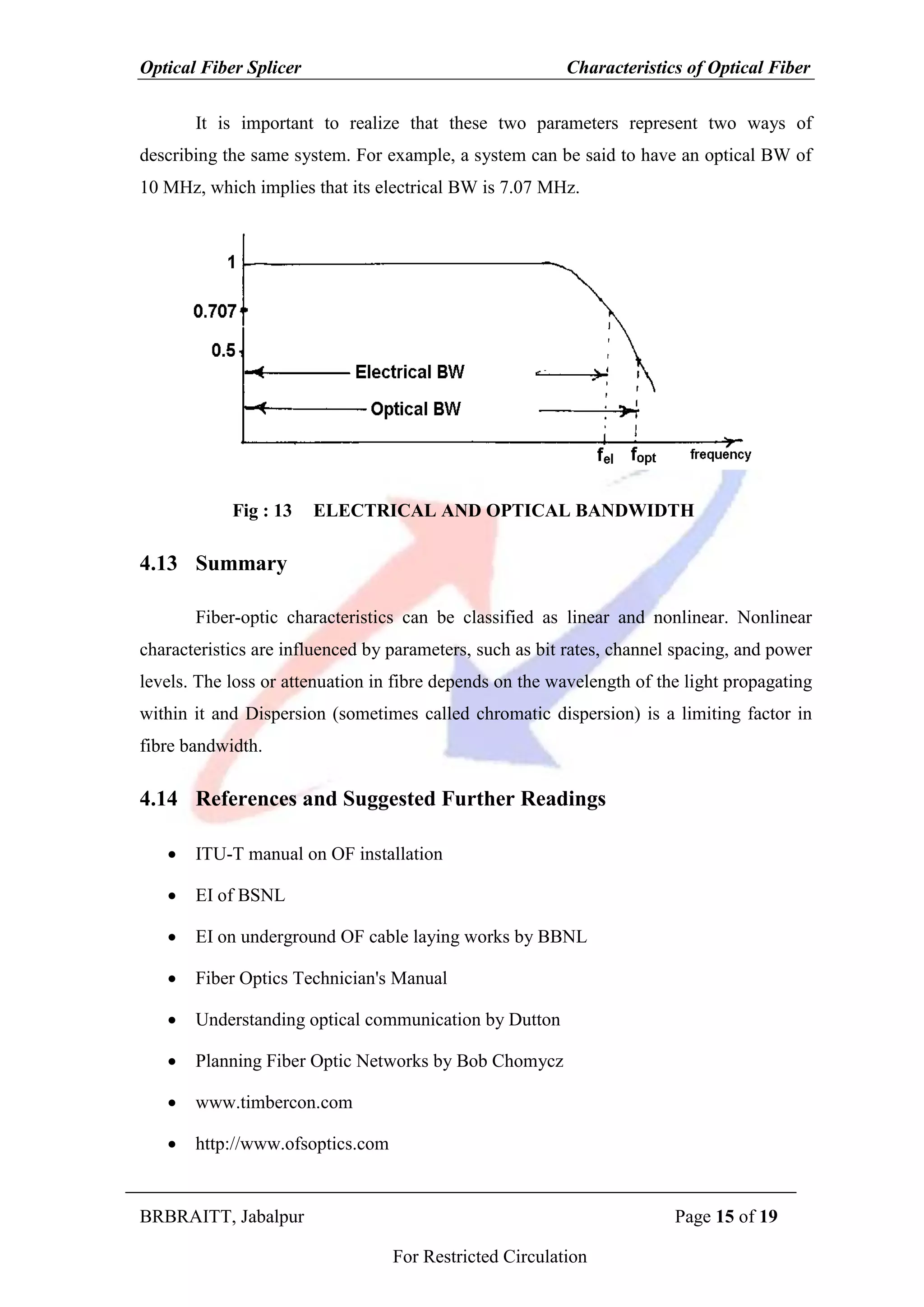 Characteristics of optical fiber cable | PDF