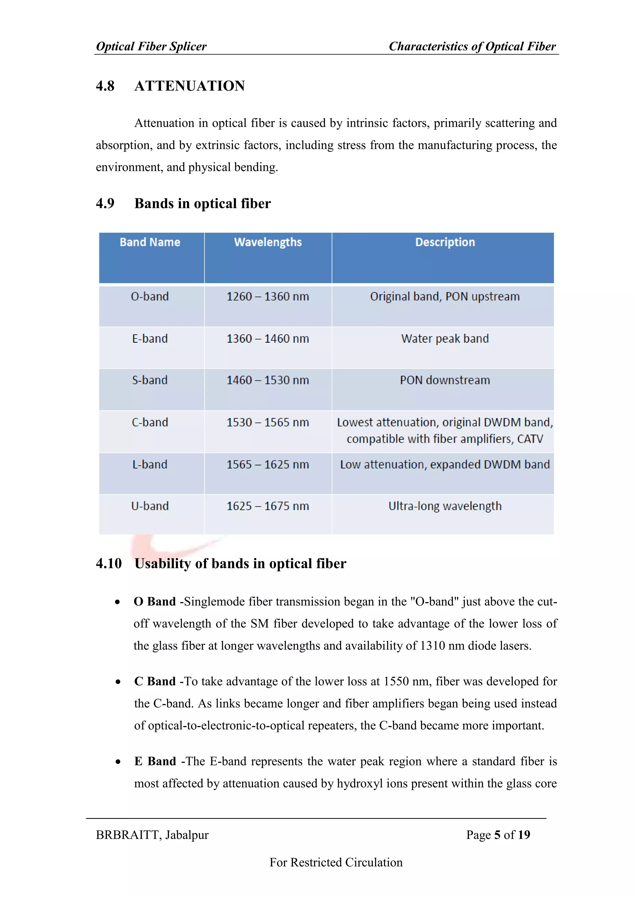 Characteristics of optical fiber cable | PDF