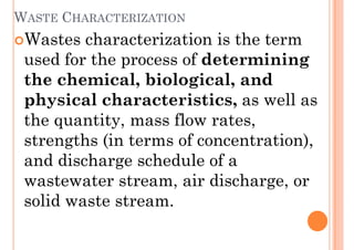 L 4 characterization of industrial waste and sampling | PDF