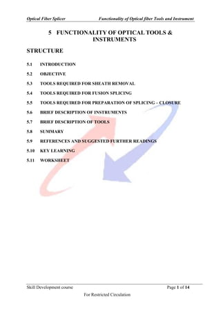 Functionality of optical fiber tools and instrument | PDF