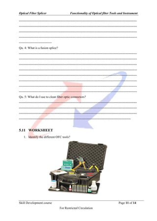 Functionality of optical fiber tools and instrument | PDF