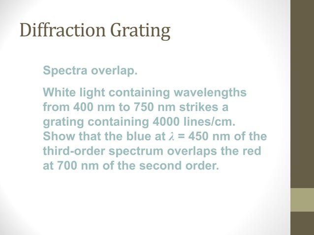 Diffraction-grating experiment ppt with full detail | PDF | Chemistry ...