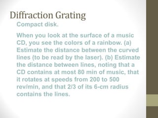 Diffraction-grating experiment ppt with full detail | PDF