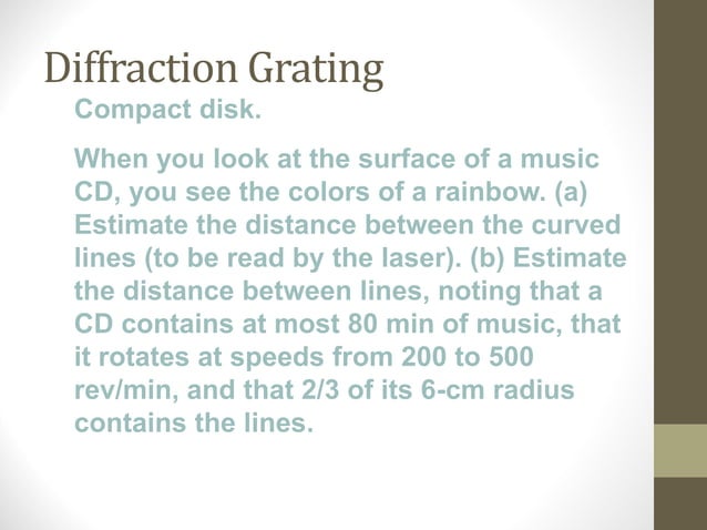 Diffraction-grating experiment ppt with full detail | PDF | Chemistry ...