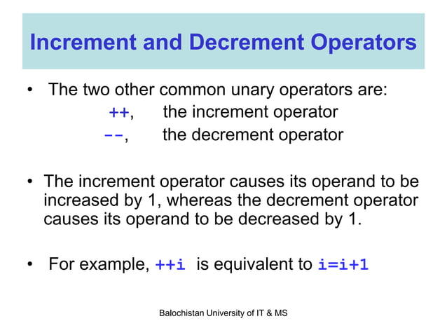 Arithmetic Operator in C | PPT
