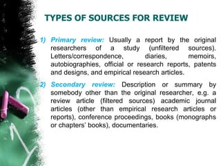 L 9 (10-05-21) literature review in research methodology - copy | PPTX