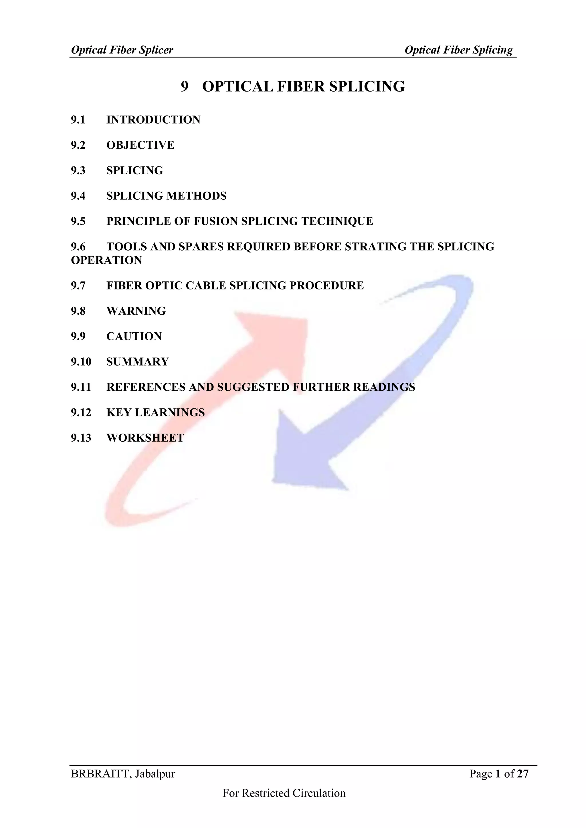 Splicing of optical fiber | PDF